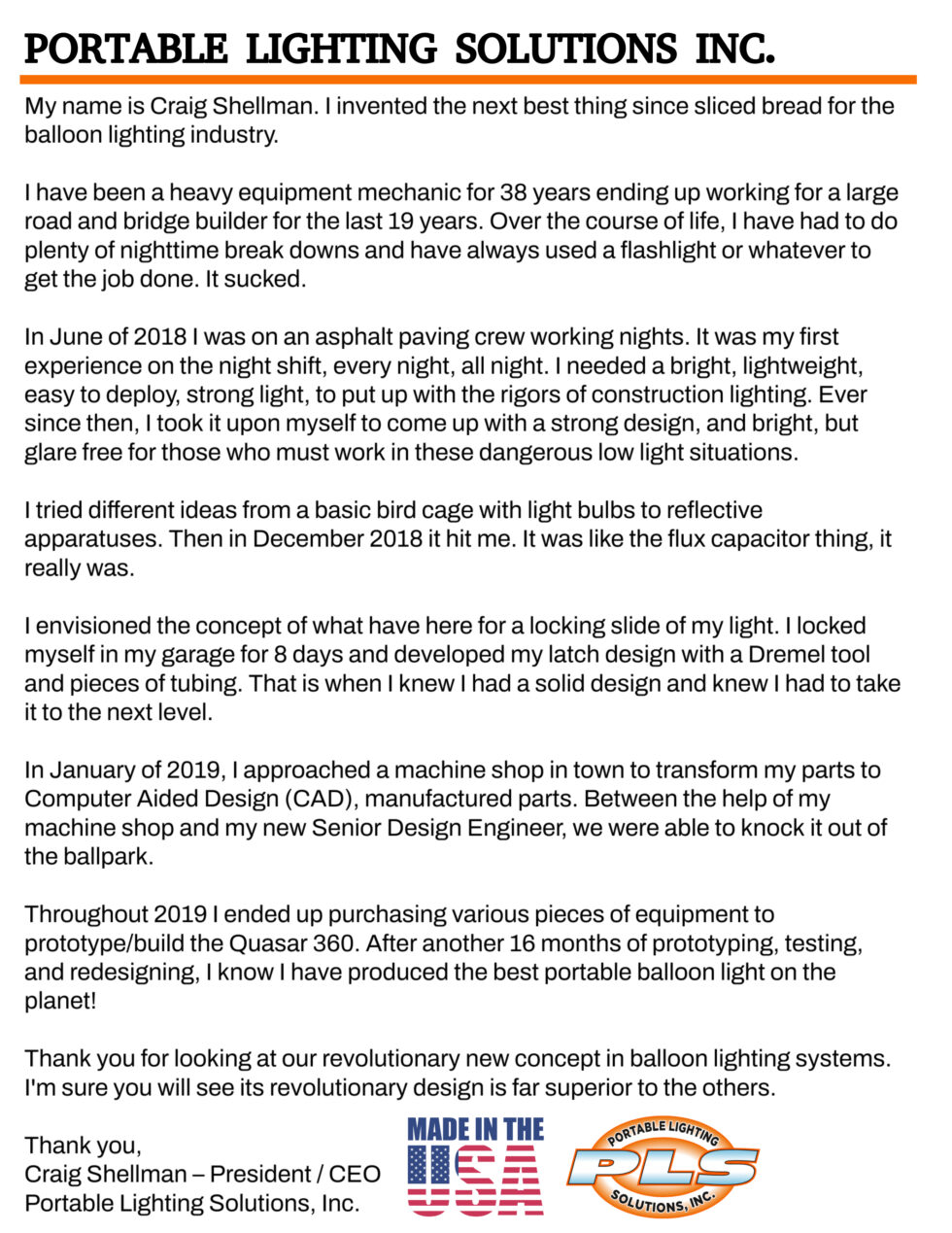 About PLS | Portable Lighting Solutions